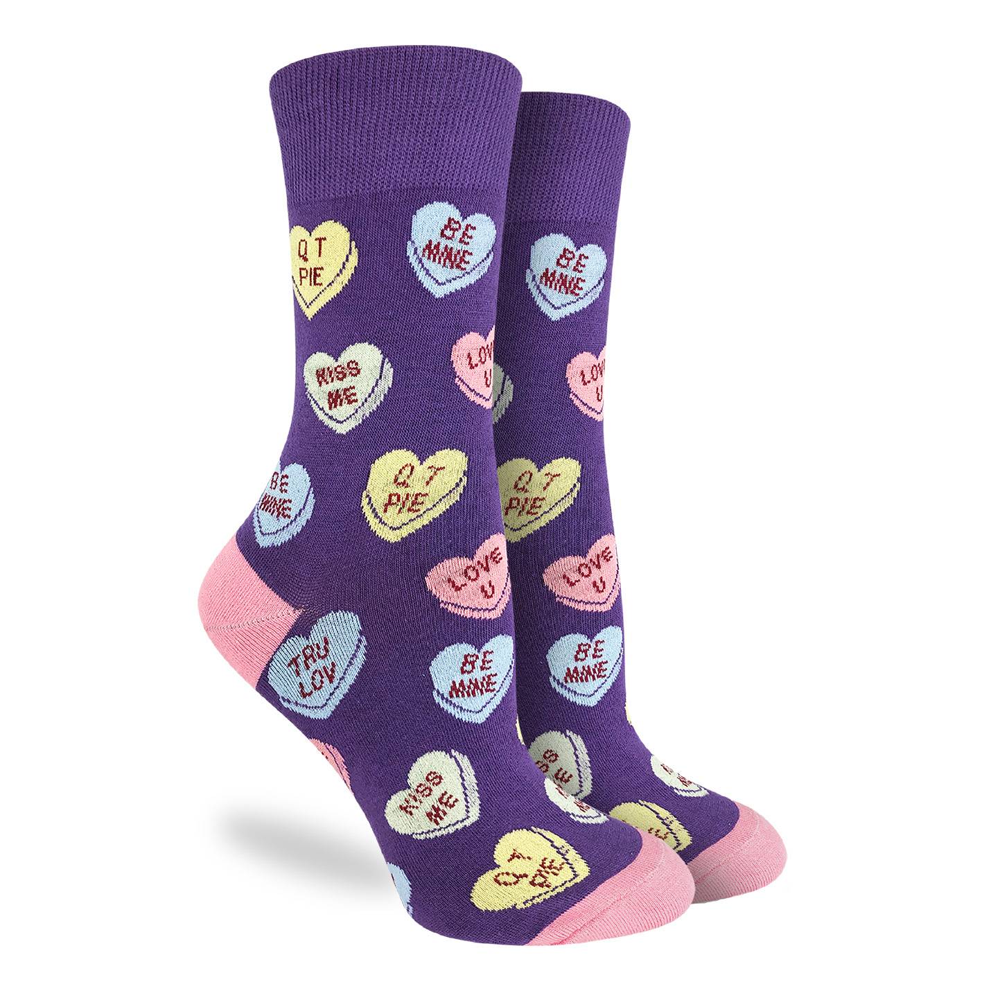 Women's Candy Heart Valentine's Day Socks – Good Luck Sock