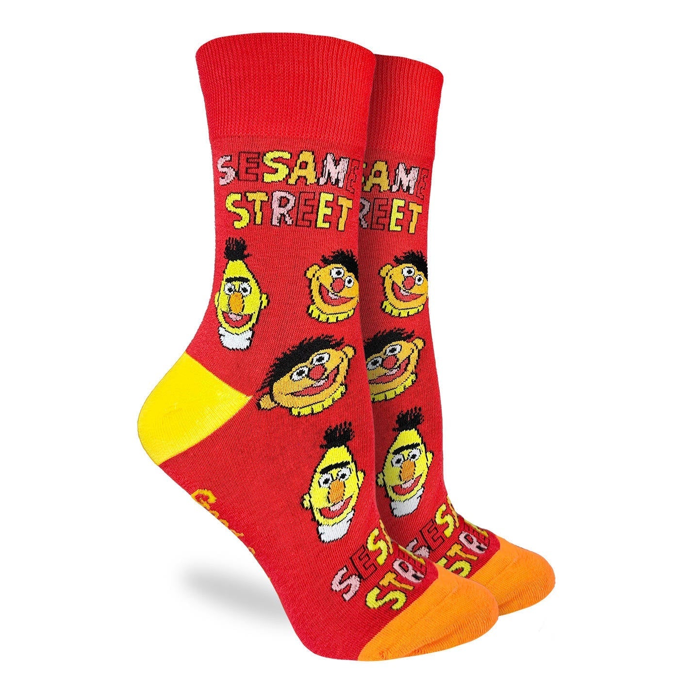 Women's Sesame Street, Bert and Ernie Faces Socks – Good Luck Sock