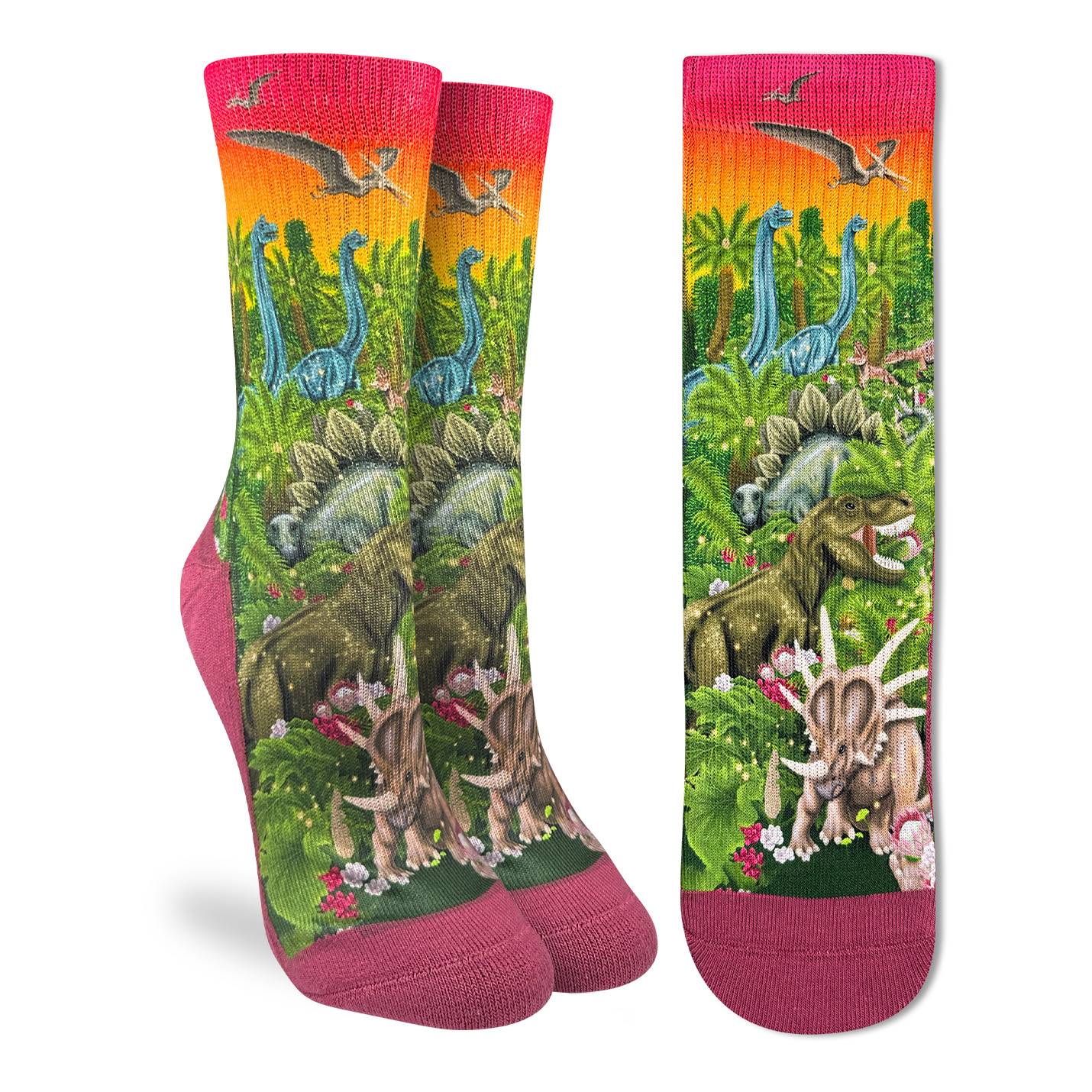 Women's Dinosaurs Roaming the Forest Socks – Good Luck Sock