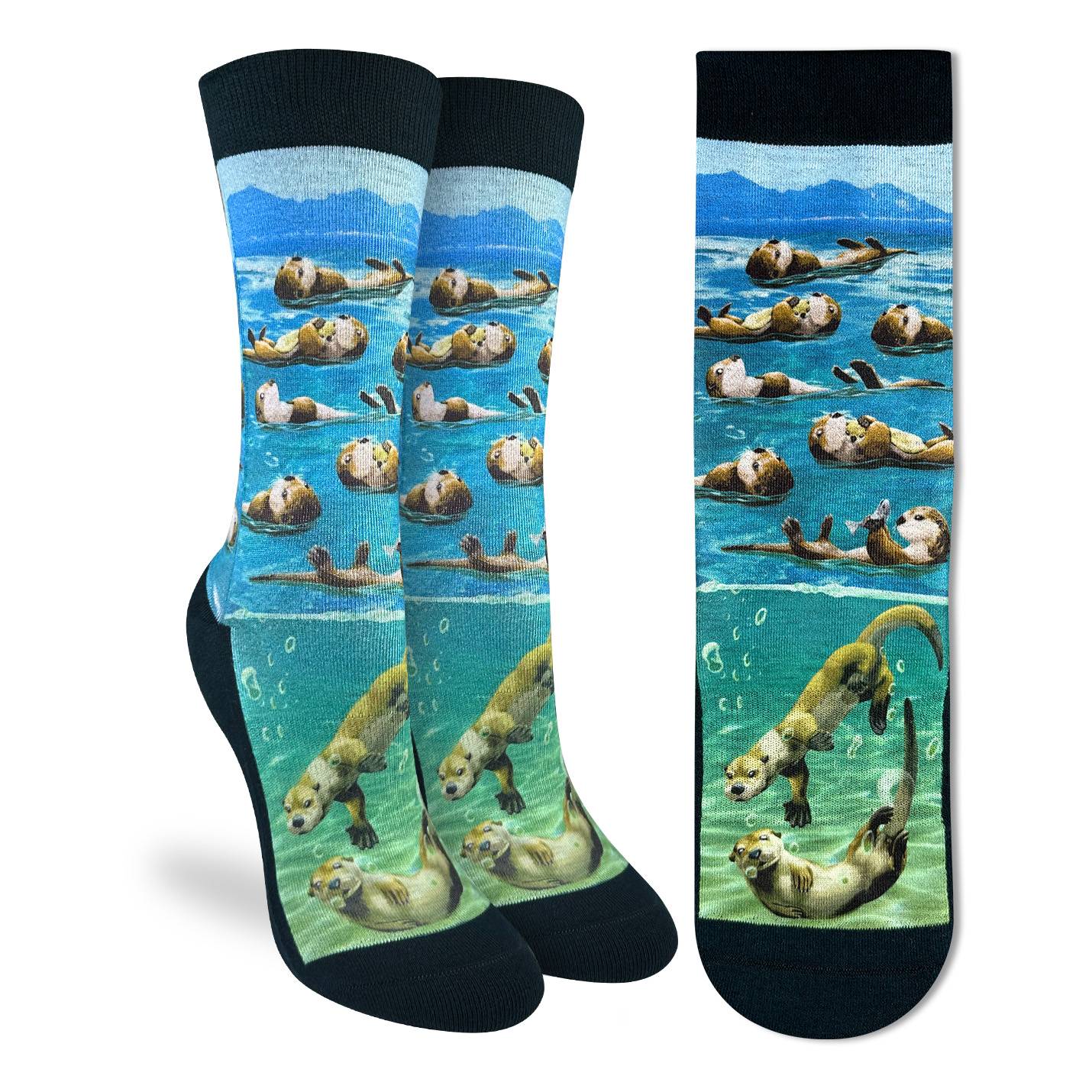 Women's Floating Sea Otters Socks – Good Luck Sock