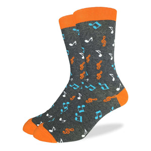 Men's Orange Music Notes Socks – Good Luck Sock