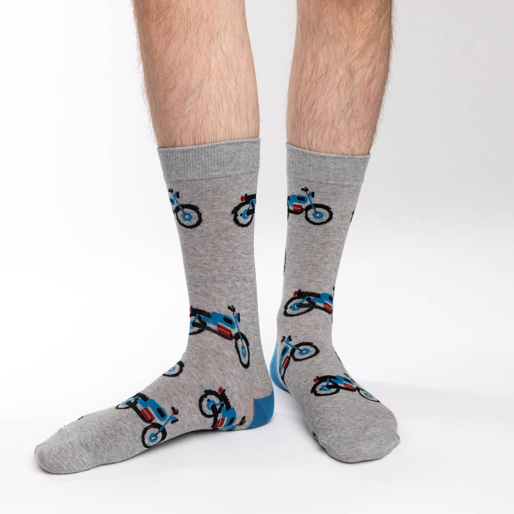 Men's Gray Motorcycle Socks – Good Luck Sock