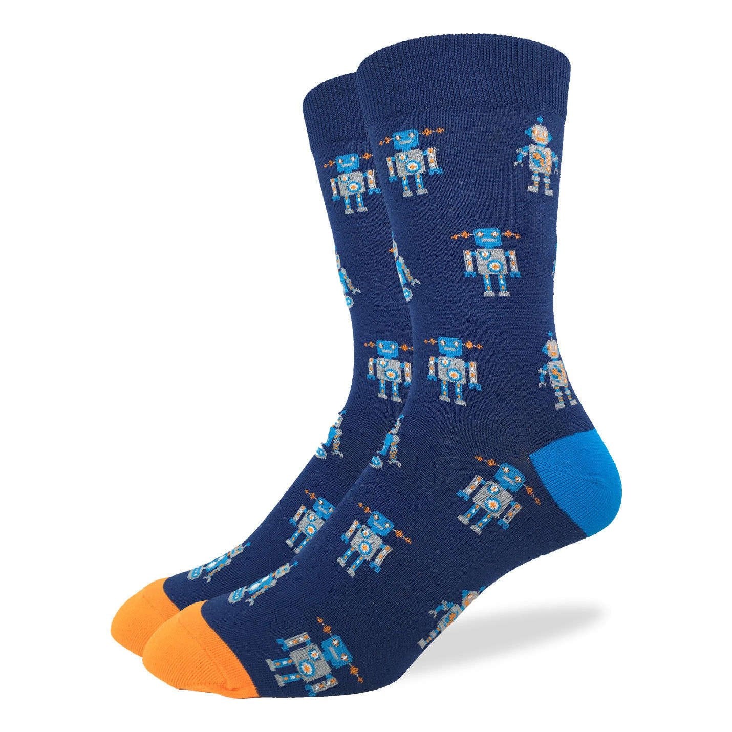 Men's Navy Robot Socks – Good Luck Sock