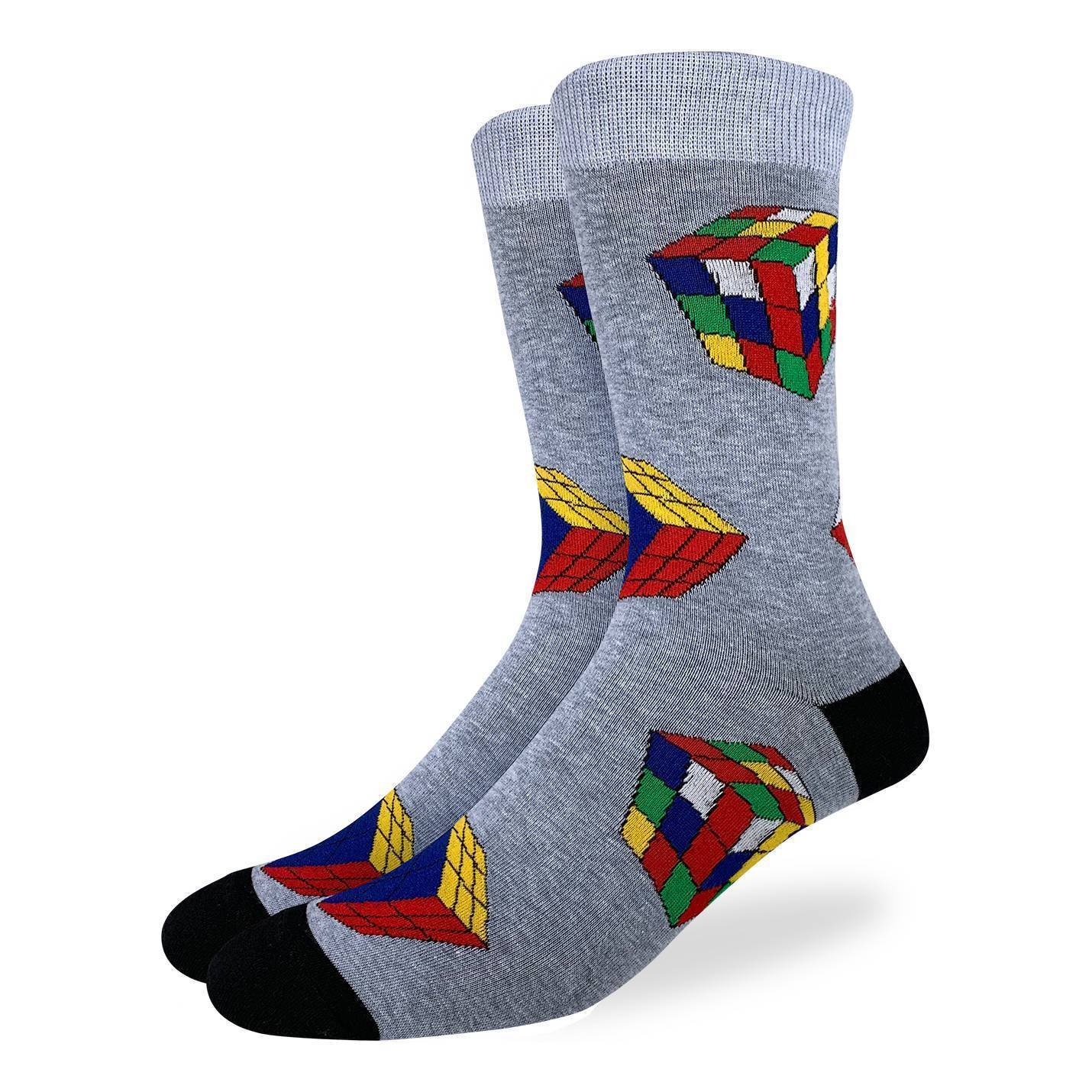 Men's Big & Tall Rubik's Cubes Socks – Good Luck Sock