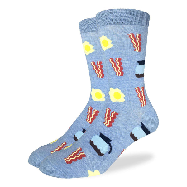 Men's Big & Tall Bacon & Eggs Socks – Good Luck Sock