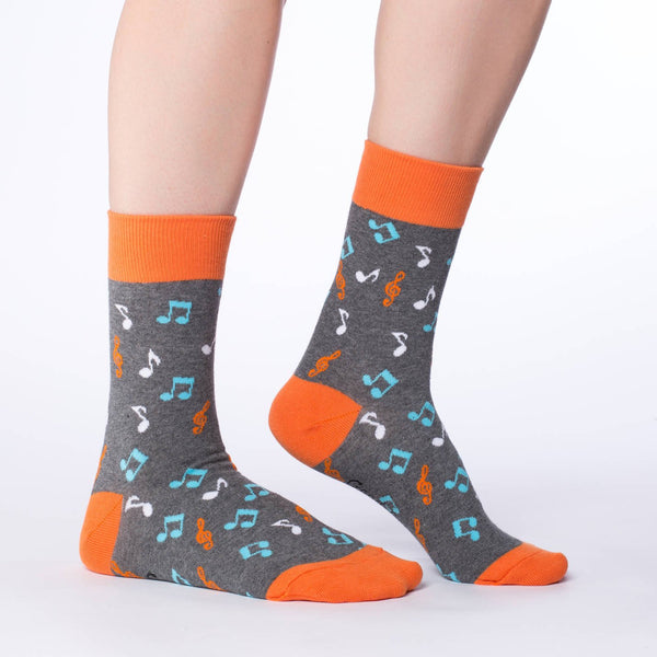 Women's Orange Music Notes Socks – Good Luck Sock