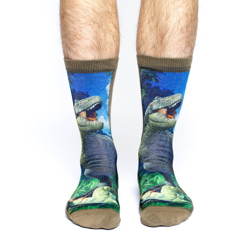 Men's Tyrannosaurus Rex Dinosaur Socks – Good Luck Sock