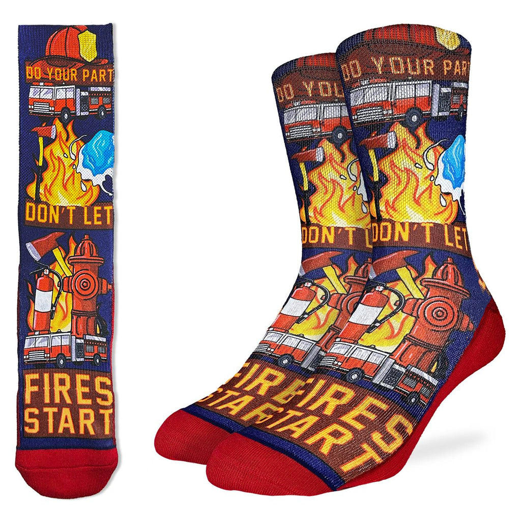 Men's Firefighter, Don't Let Fires Start Socks – Good Luck Sock