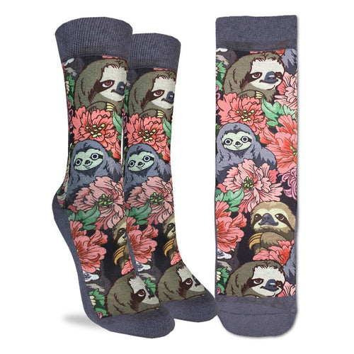 Women's Floral Sloths Socks – Good Luck Sock