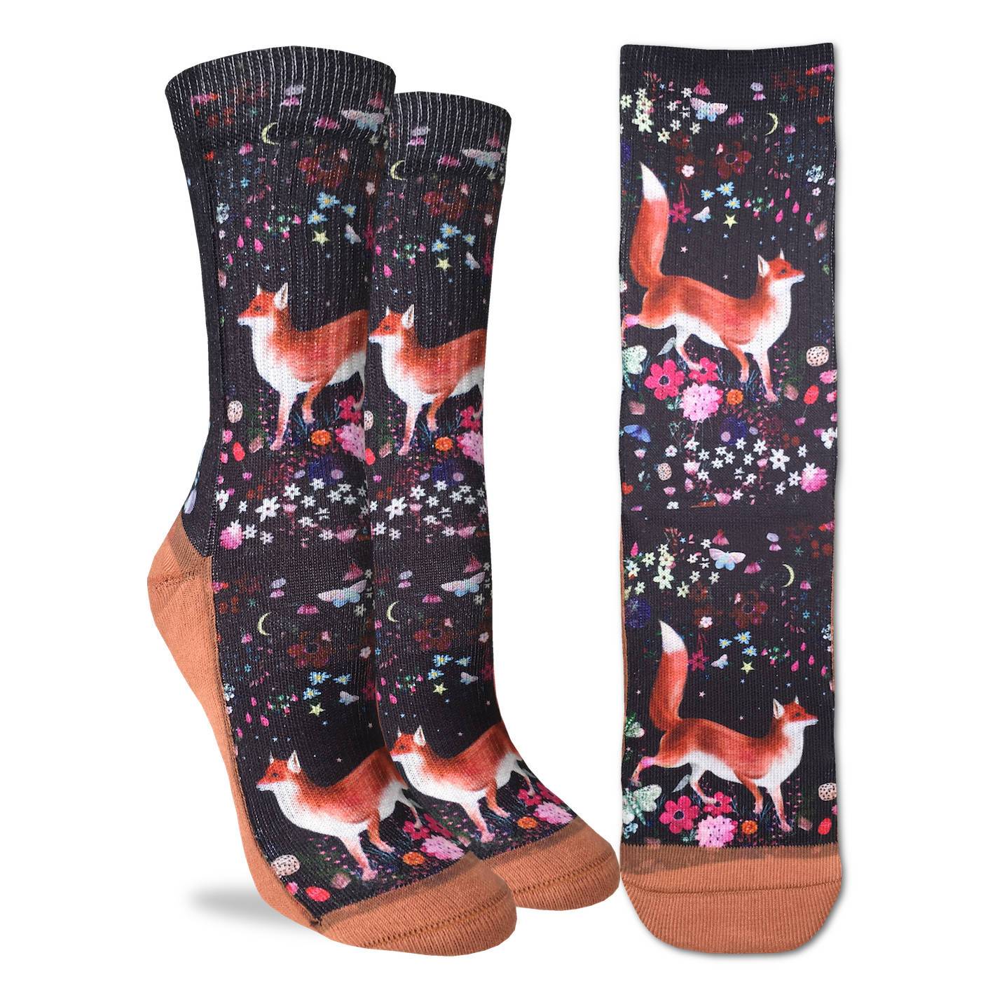 Women's Floral Fox Socks – Good Luck Sock