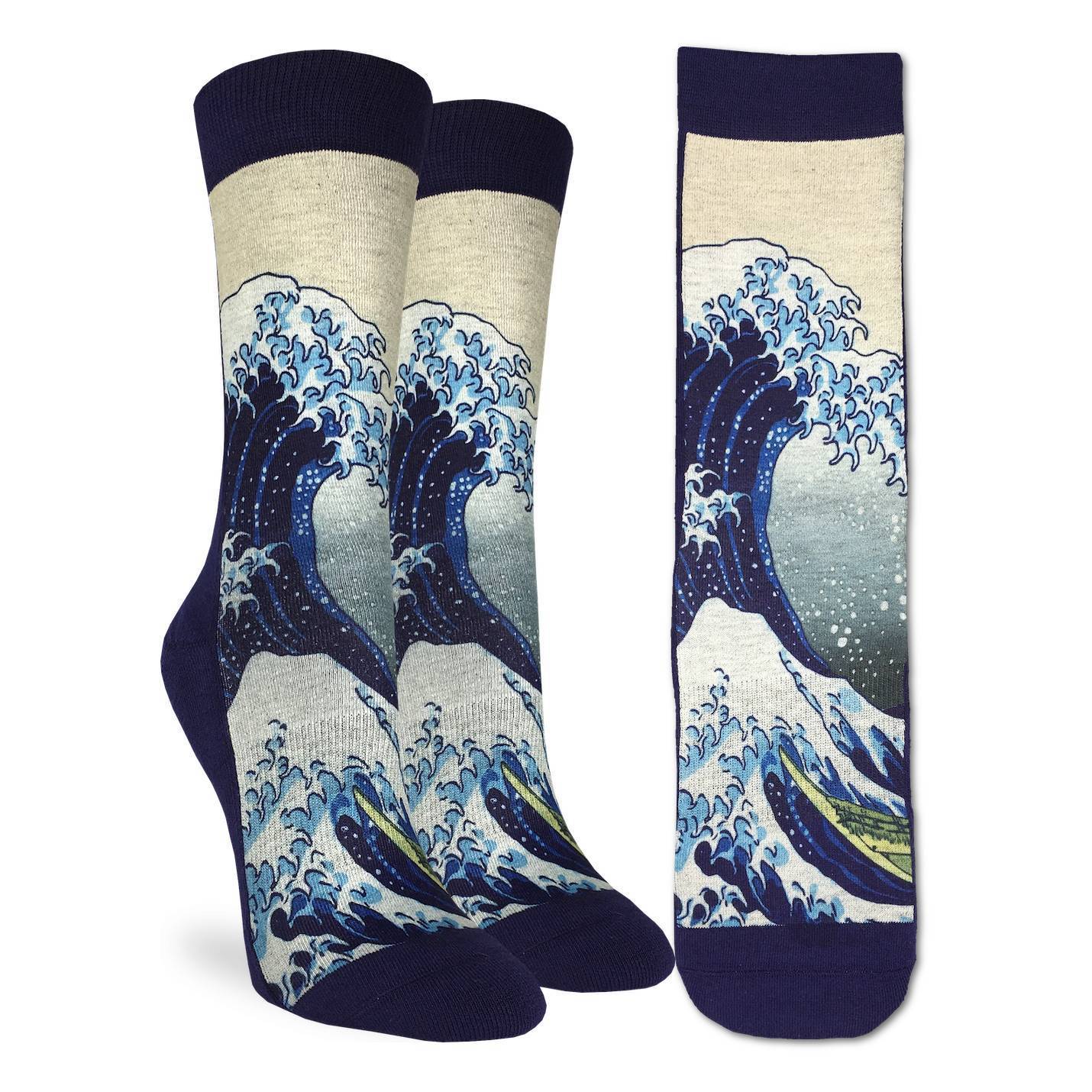 Women's The Great Wave off Kanagawa Socks – Good Luck Sock