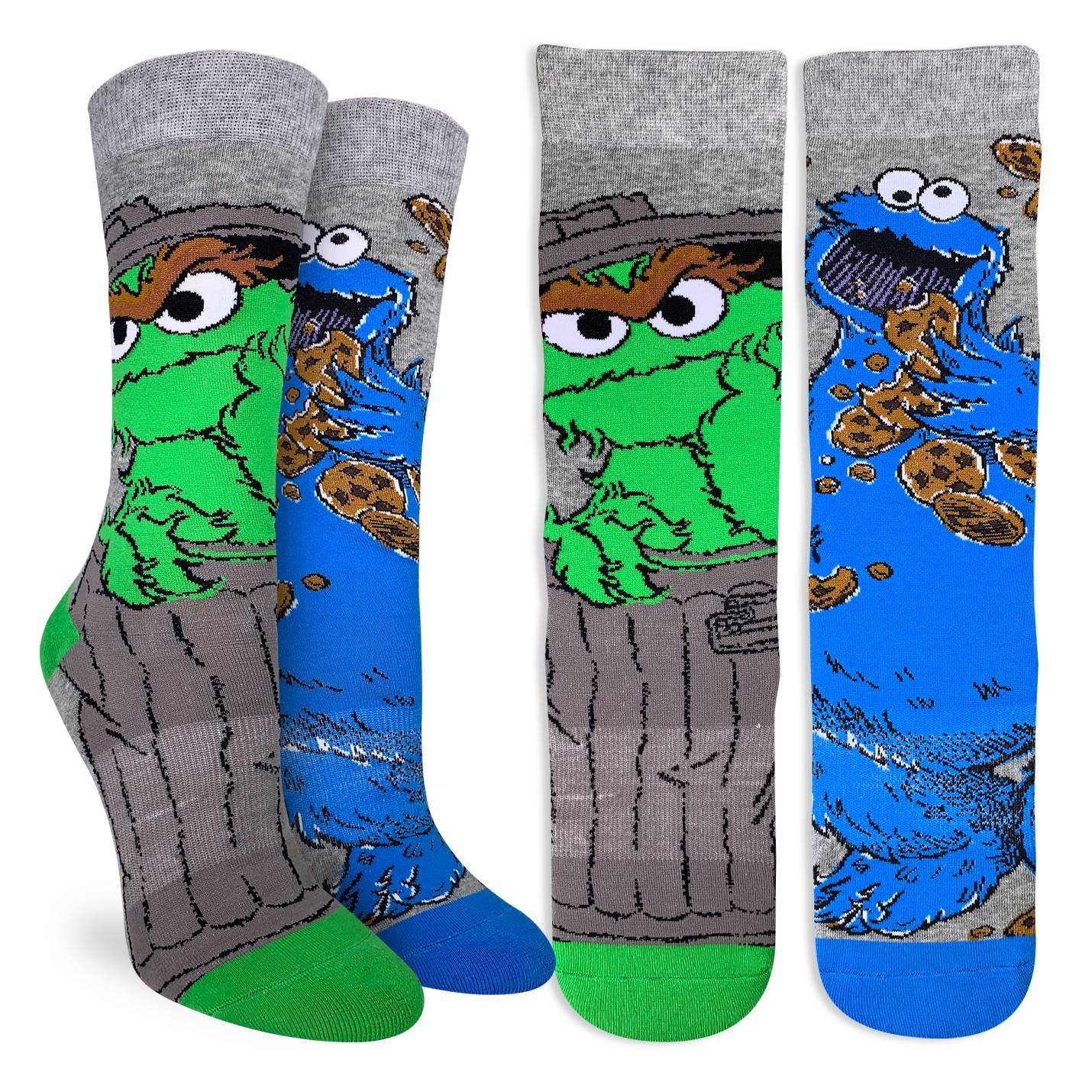 Women's Sesame Street, Oscar and Cookie Monster Socks – Good Luck Sock