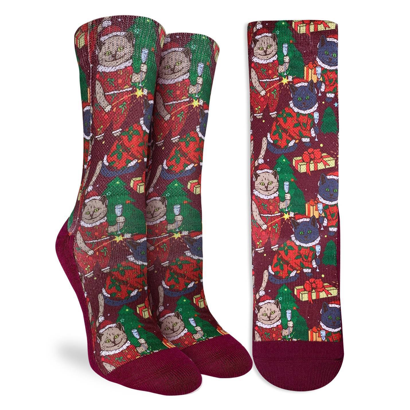 Women's Christmas Cat Socks – Good Luck Sock